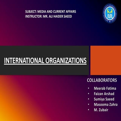 International organization : Media & Current Affairs : Student ...