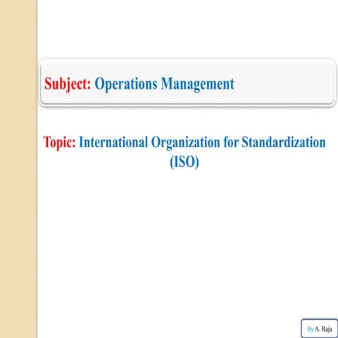 International Organization for Standardization (ISO) | PPT