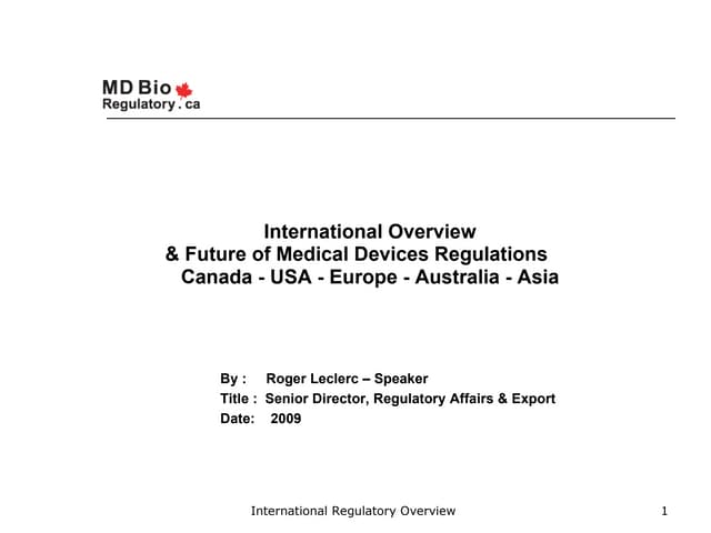 International Medical Device Regulators Forum | PPTX