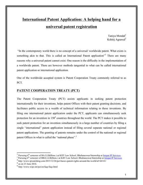 Filing a patent application | PPT