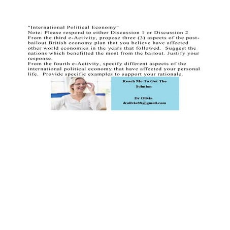 International Political Economy Note Please respond to either .docx