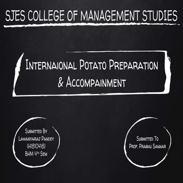 International Potato Preparation and Accompaniment | PPTX