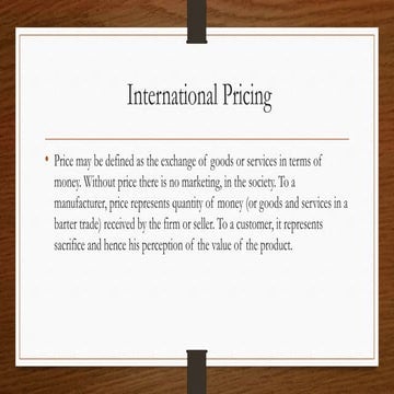 International pricing | PPTX