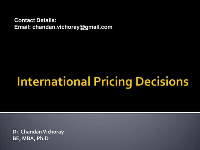 Brand And Product Decisions In Global Marketing | PPTX