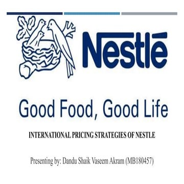 International pricing strategies of nestle | PPTX