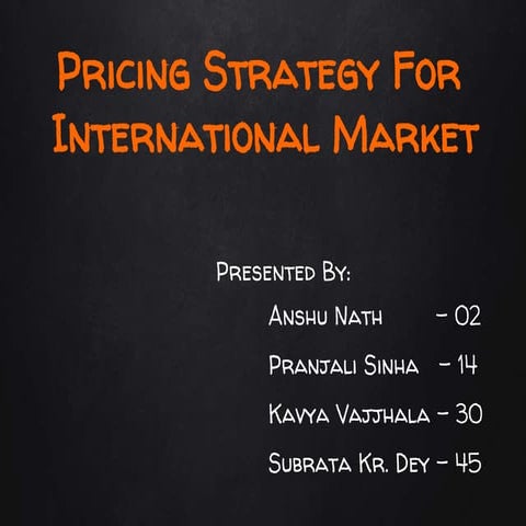 International pricing strategy | PPTX