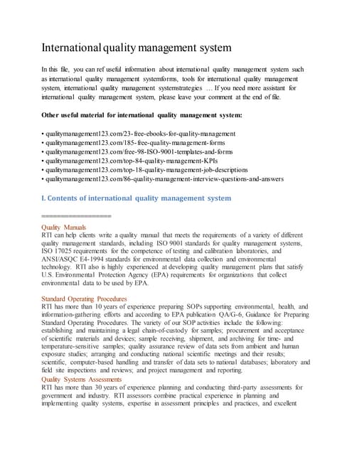 Quality management system audit | PDF