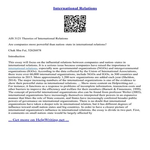 International Relations | PDF