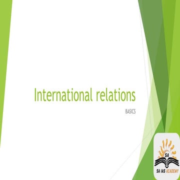 International relations basics | PPTX | Political Issues & policy ...