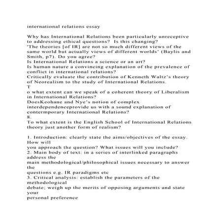 international relations essay Why has International Relations be.docx