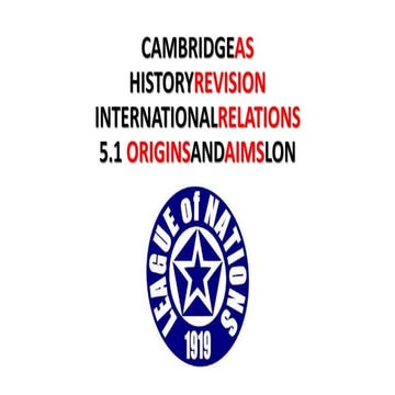 CAMBRIDGE AS HISTORY REVISION - INTERNATIONAL RELATIONS: 5.1 ORIGINS ...