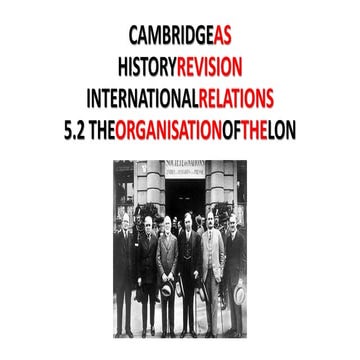 CAMBRIDGE AS HISTORY REVISION - INTERNATIONAL RELATIONS: 5.2 THE ...