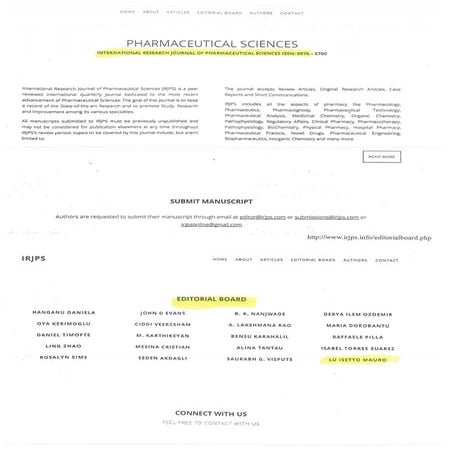 International research journal of pharmaceutical sciences editorial ...