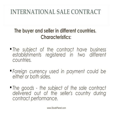 International sale contract 1 | PPT