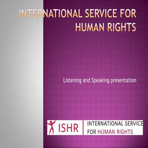 International service for human rights | PPTX | Politics
