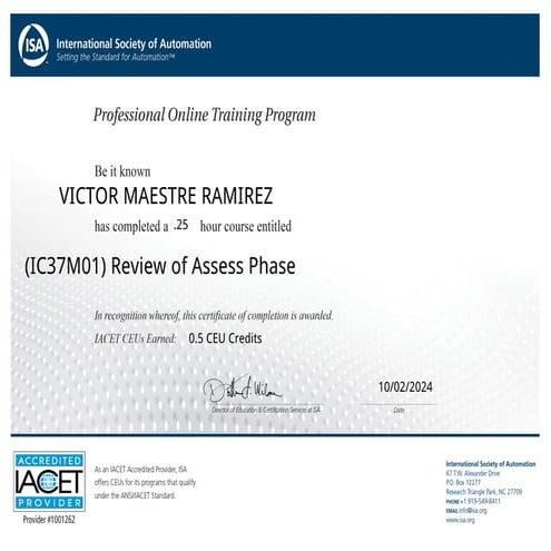 International Society of Automation - Review of Assess Phase | PDF