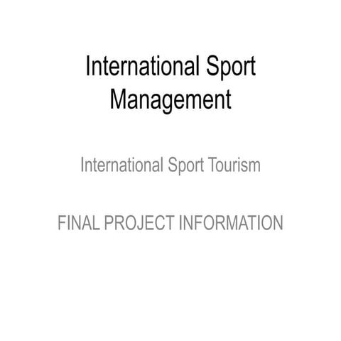International sport management final project | PPTX