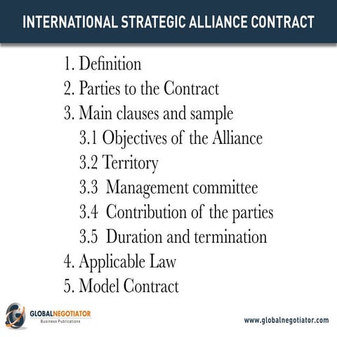INTERNATIONAL STRATEGIC ALLIANCE CONTRACT TEMPLATE | PDF