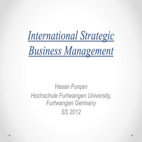 International strategic business management | PDF | Business ...
