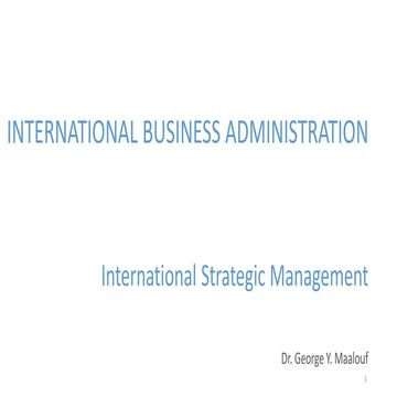 International strategic management p1 | PDF