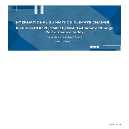 international summit on climate change. COP26,CMP 16,CMA 3 | PDF