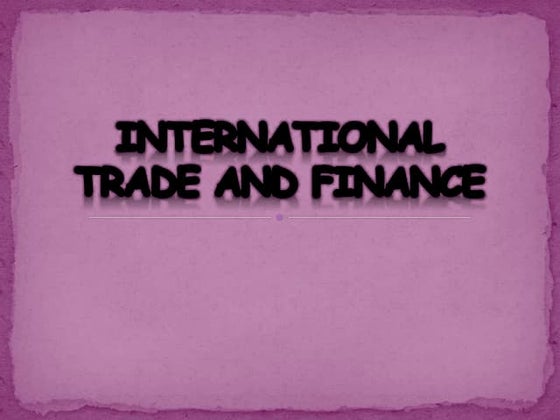 Lecture 1: Introduction to International Trade | PDF
