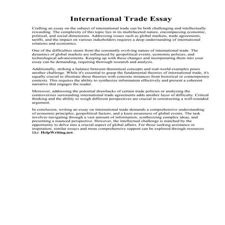 International Trade Essay | PDF