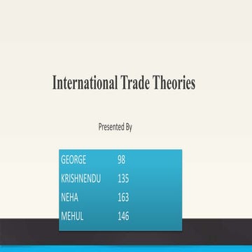 International trade theories | PPT