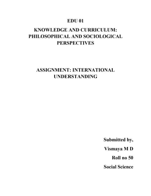 INTERNATIONAL UNDERSTANDING | PPTX