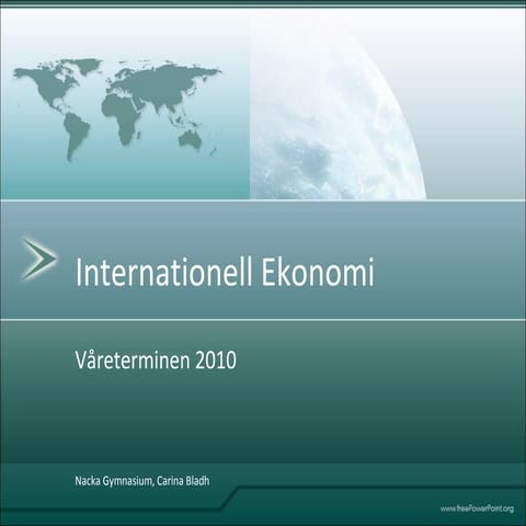 Internationell Ekonomi Introduktion | PPT
