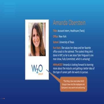Meet W2O Group's 2016 Summer Interns! | PDF