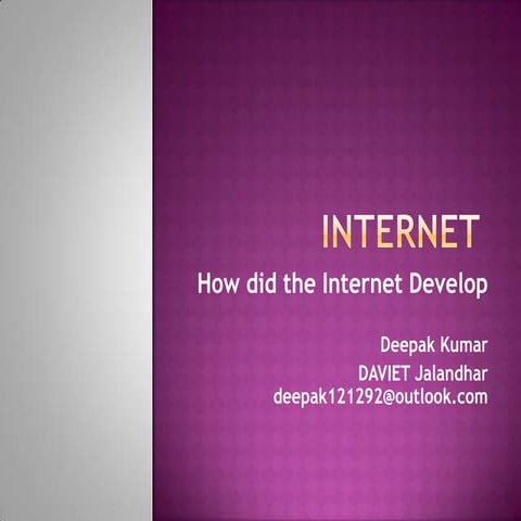 Internet, Types of Internet, History and Uses | PPTX