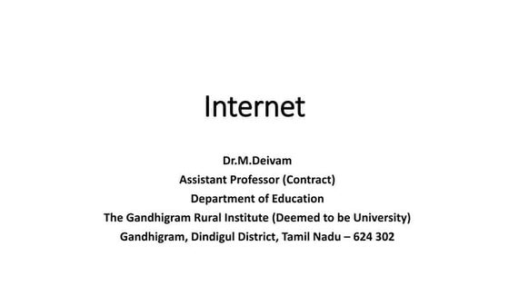 Components of the Internet and the World Wide Web | PPTX