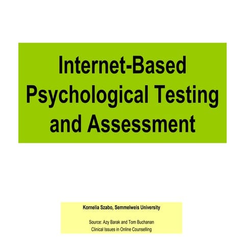 Internet based assessment | PPT