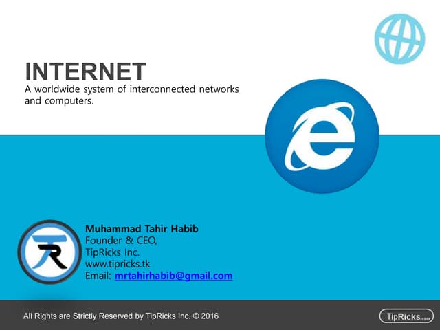 Internet Presentation - Muhammad Tahir Habib | PPT Internet Presentation - Muhammad Tahir Habib | PPT