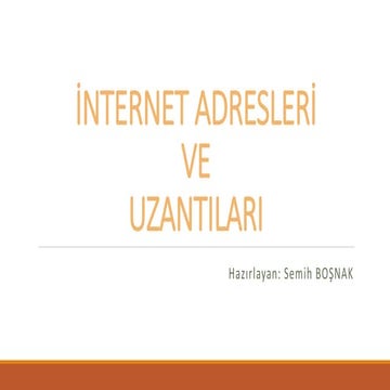 İnternet Adresleri ve Uzantıları | PPTX