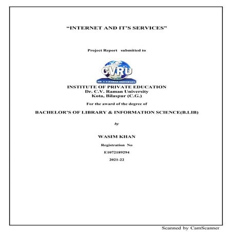 INTERNET AND ITS SERVICE BACHELOR’S OF LIBRARY & INFORMATION SCIENCE(B ...