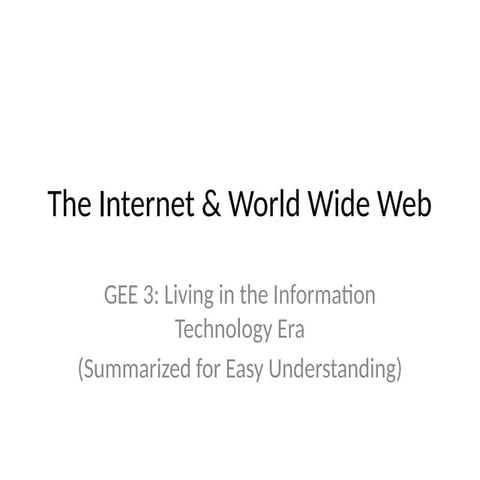 Introduction to the internet | PPTX