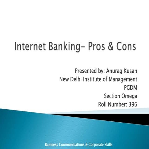 Internet banking and its pros & cons | PPTX