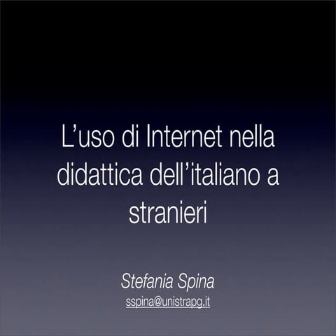 Internet nella didattica dell'Italiano L2 | PDF