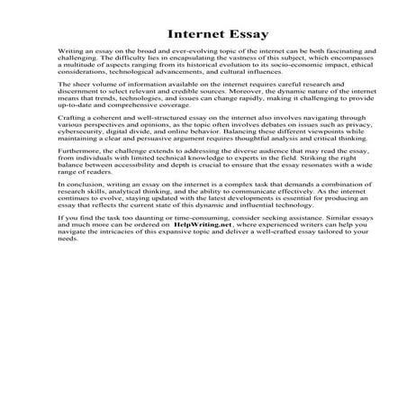 Internet Essay | PDF