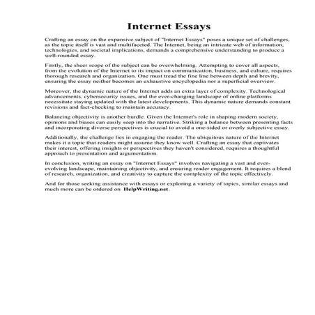 Internet Essays | PDF