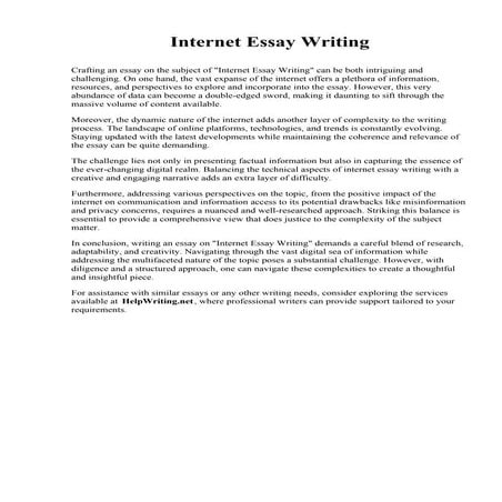 Internet Essay Writing.pdf | Internet | Computing
