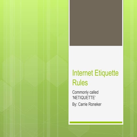 Internet etiquette rules | PPTX