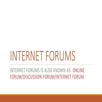 internet forum seminar.pptx internal forum seminar | PPTX