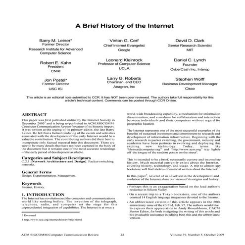 A Brief Synopsis of the Internet | PPTX