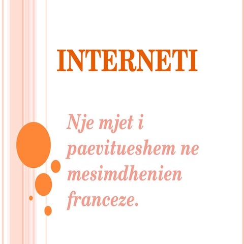 Interneti ne mesimdhenien franceze | PPT