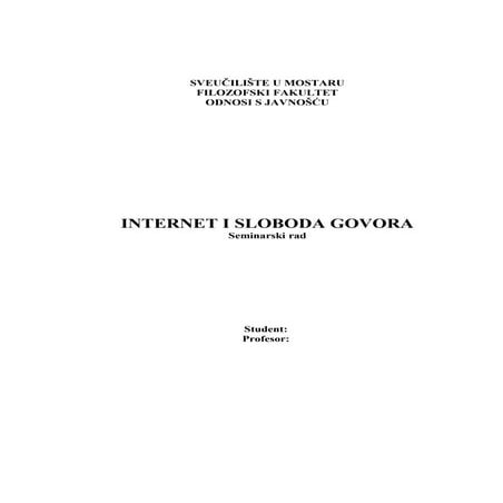 Internet i sloboda govora odnosi s javnoscu | DOC