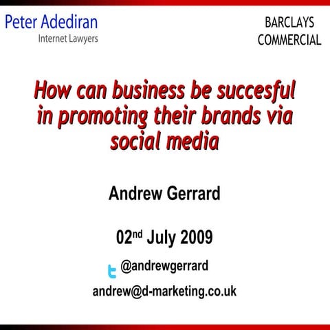 How can business be successful in promoting their brands via social ...