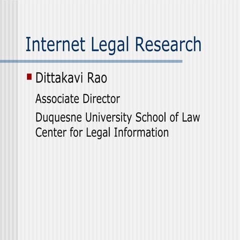 Internet Legal Research | PPT